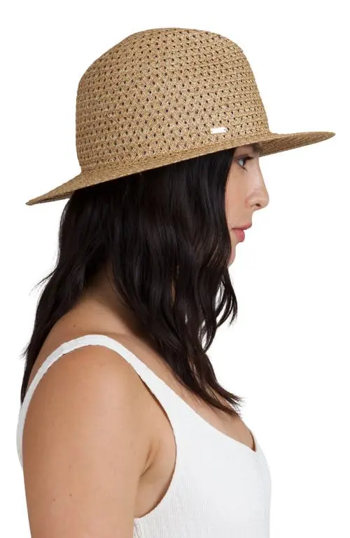 Eugenia Kim Lillian Packable Straw Fedora - Camel/gold