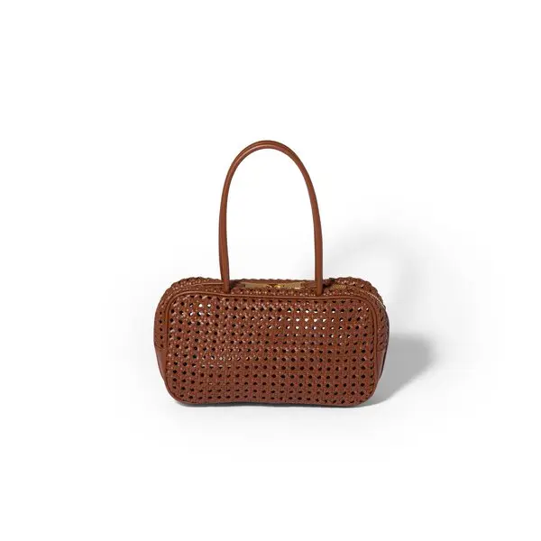 Miu Miu Beau Woven Leather Bag - Oak