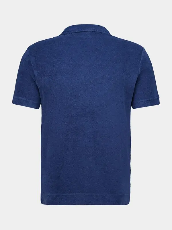 Fedeli Navy Peter Terry Cotton Polo - Blue
