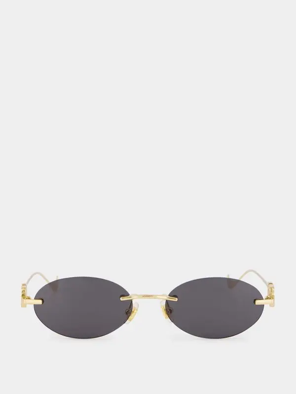 Valentino Garavani Bejewelled Oval Sunglasses - Black