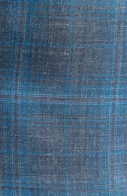 HERITAGE GOLD Blue Plaid Wool Blend Sport Coat