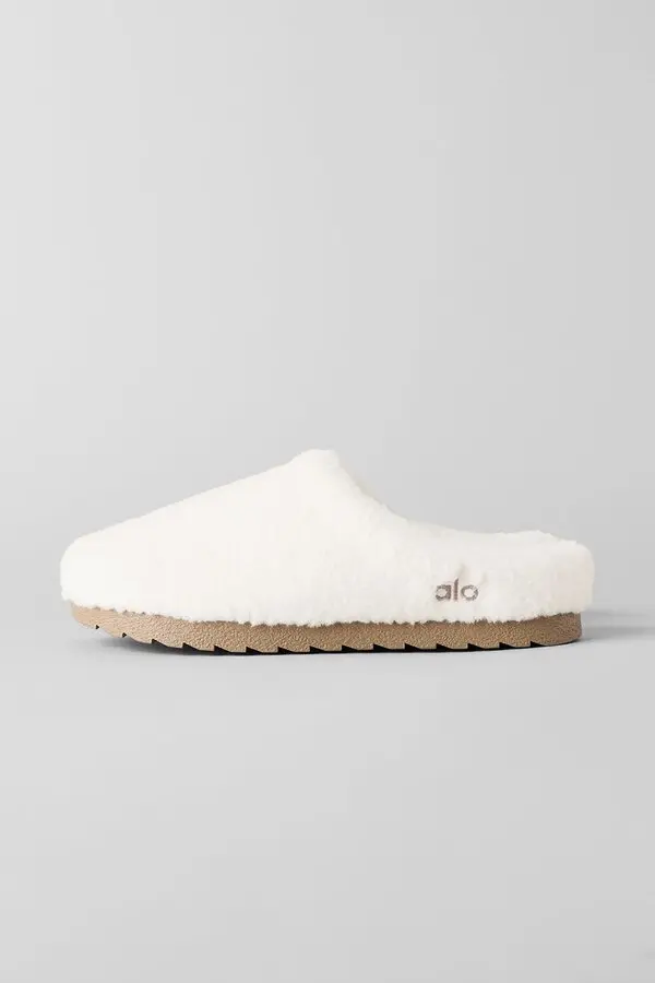 Alo Yoga Sherpa Recovery Slipper Shoes - Ivory