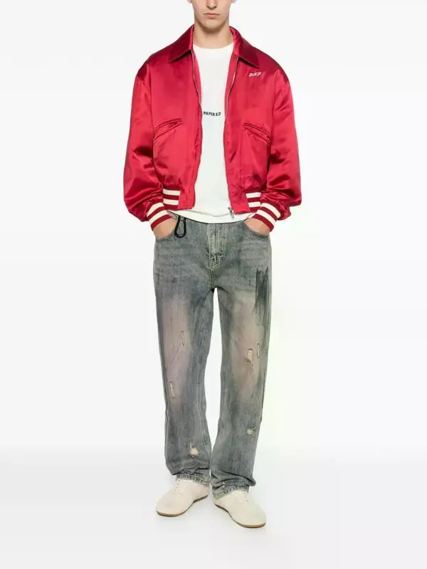 ACUPUNCTURE 1993 Distressed Graphic Print Jeans