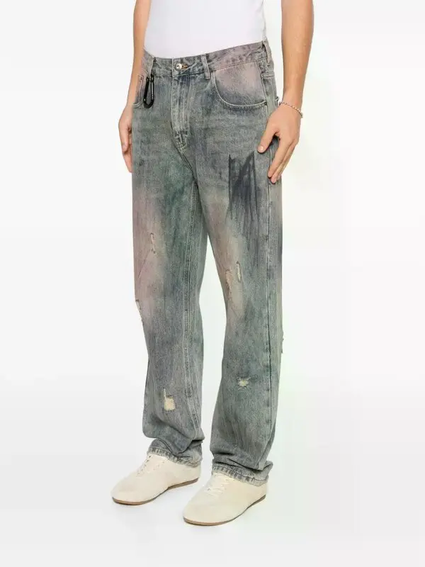 ACUPUNCTURE 1993 Distressed Graphic Print Jeans
