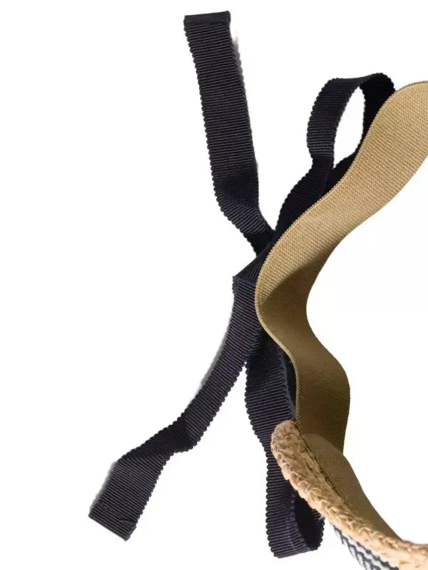 Miu Miu Raffia Visor With Ribbon Detail - Neutrals