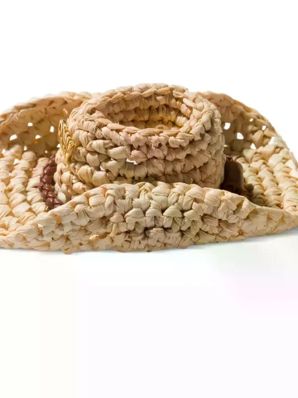 Miu Miu Raffia And Leather Keyring Trick