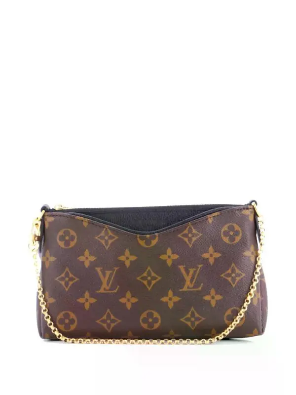 LOUIS VUITTON Pallas Monogram Canvas With Leather Clutch Bag