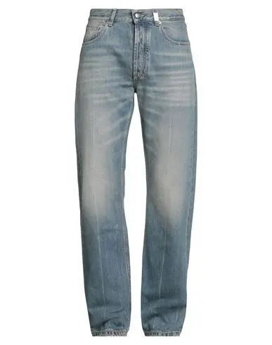 Alexander McQueen Straight-leg Jeans In Cotton And Calfskin - Blue