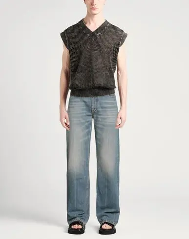 Alexander McQueen Straight-leg Jeans In Cotton And Calfskin - Blue
