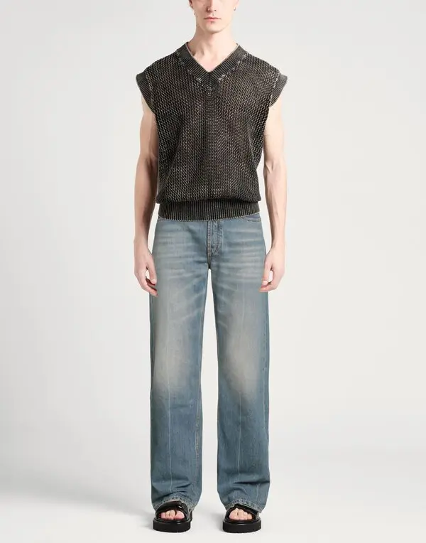 Alexander McQueen Straight-leg Jeans In Cotton And Calfskin - Blue