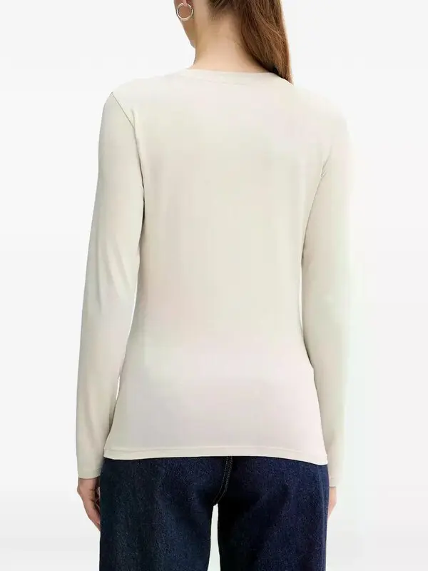 Armani Exchange Long-sleeve T-shirt With Rhinestone Embellished Logo