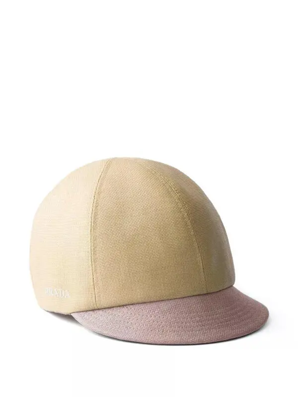 Prada Visor Cap With Embroidered Logo - Neutrals