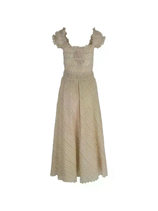 Cult Gaia Leyo Midi Dress With Ruffled Detailing