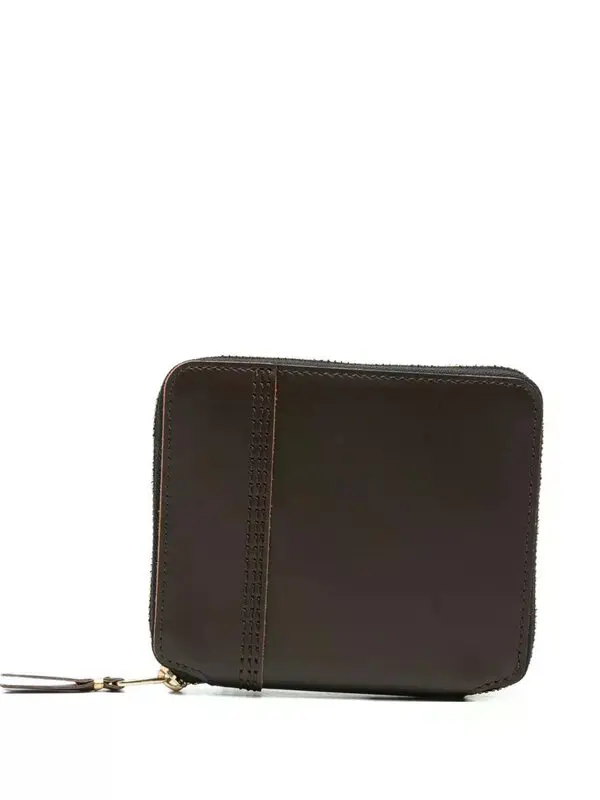 Comme Des Garçons Contrast-stitch Leather Wallet - Brown