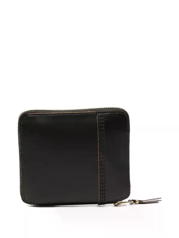 Comme Des Garçons Contrast-stitch Zip-around Wallet - Black