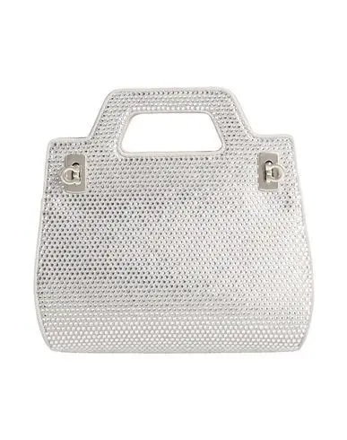 FERRAGAMO Embellished Leather Tote Bag - Grey