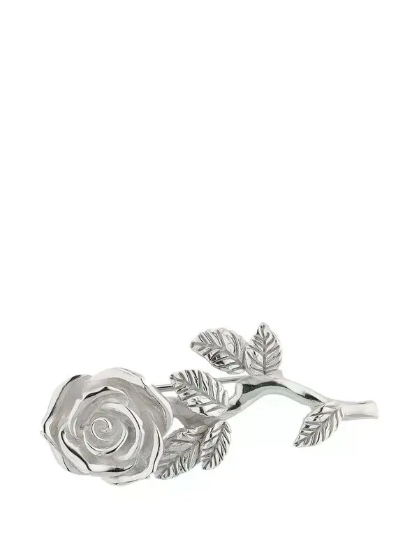 Emanuele Bicocchi Sterling Rose Motif Brooch - Silver