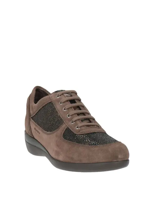 STONEFLY Soft Leather Sneakers With Laminated Effect