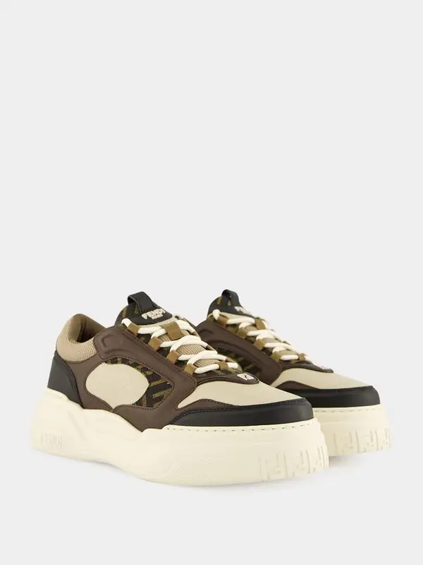 Fendi Force Paneled Low Top Sneakers