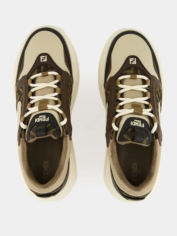 Fendi Force Paneled Low Top Sneakers - Multicolour