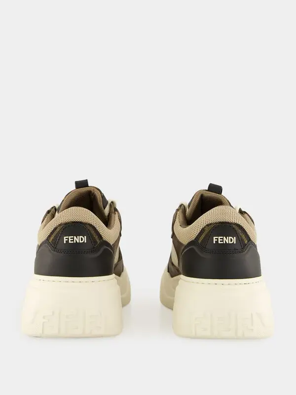 Fendi Force Paneled Low Top Sneakers - Multicolour