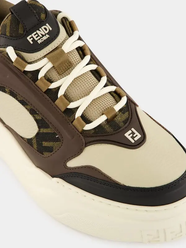 Fendi Force Paneled Low Top Sneakers - Multicolour