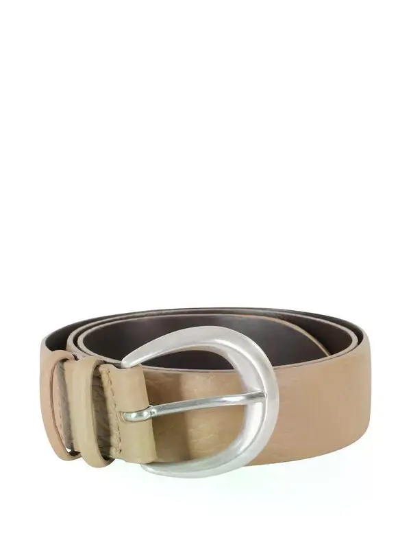 Orciani Grained Leather Belt With Silver-tone Buckle