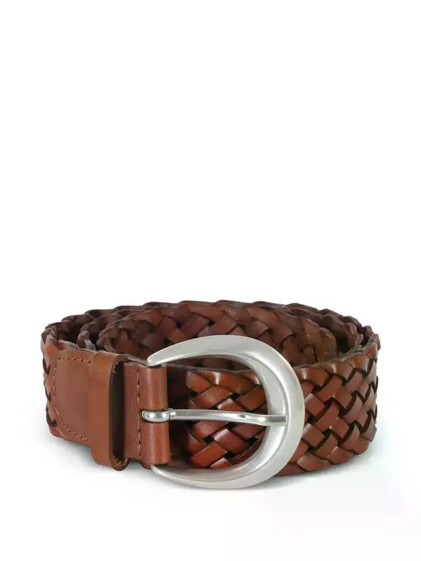 Orciani Braided Leather Belt - Brown