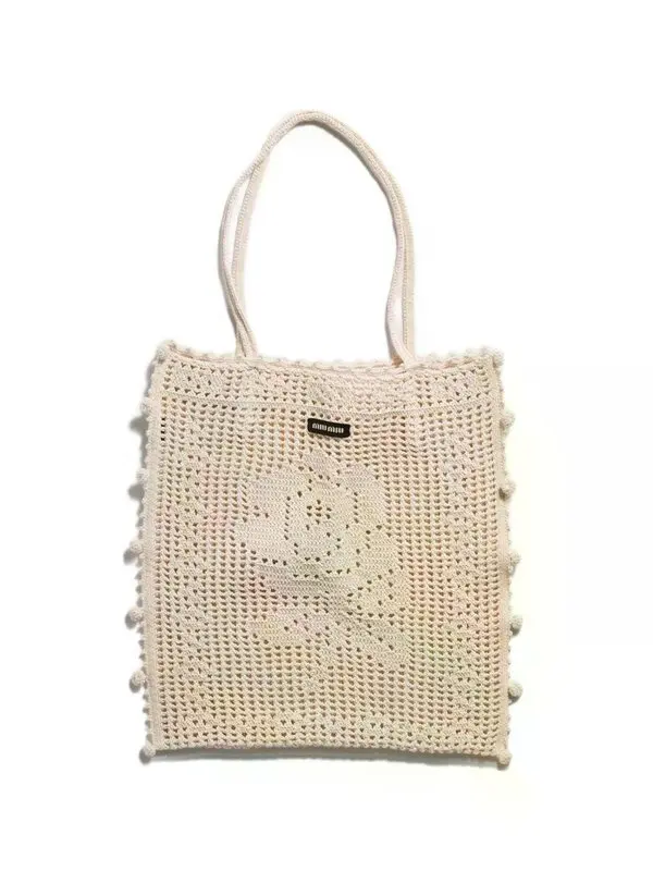 Miu Miu Cotton Crochet Tote Bag