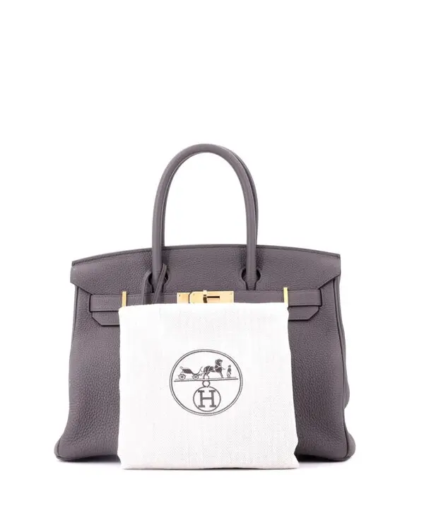 Hermès Birkin 30 Handbag Grey Togo With Rose Gold Hardware - Etain