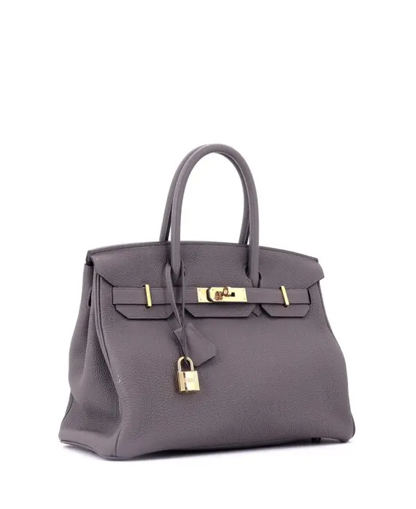 Hermès Birkin 30 Handbag Grey Togo With Rose Gold Hardware - Etain