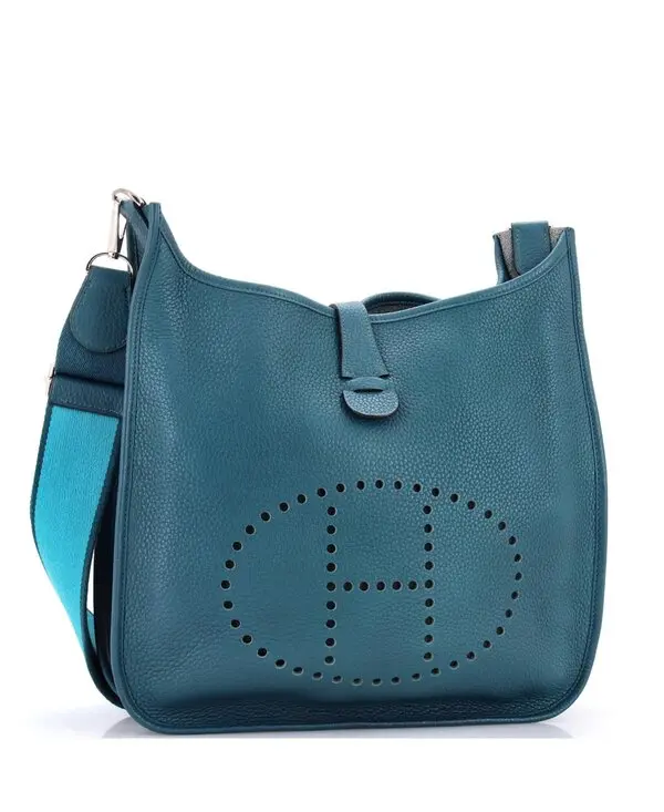 Hermès Gm Evelyne Bag Gen Iii Clemence - Blue