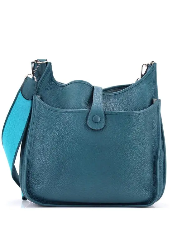 Hermès Gm Evelyne Bag Gen Iii Clemence - Blue