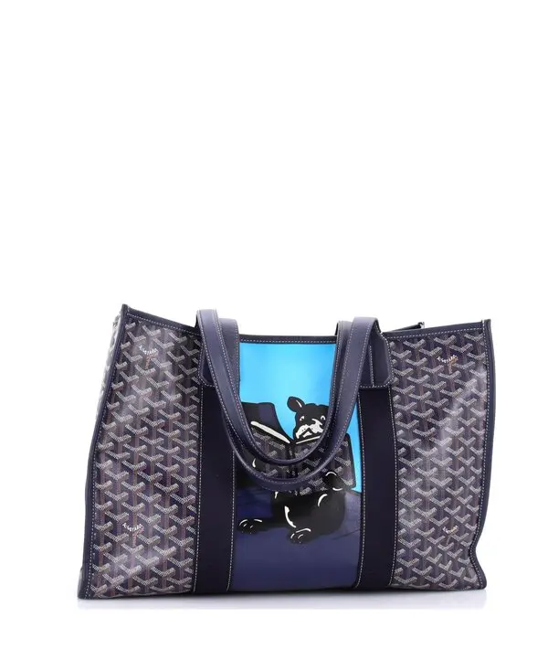 Goyard Mm Villette Tote Printed Coated Canvas - Blue