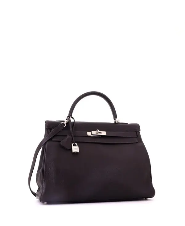 Hermès Kelly 35 Handbag Brown Togo With Brushed Palladium Hardware