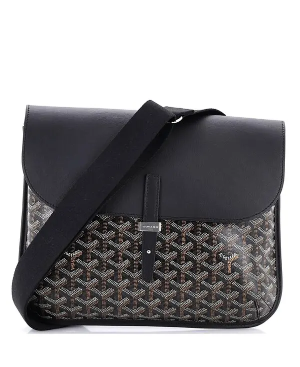 Goyard Coursier Messenger Bag Coated Canvas And Leather - Black