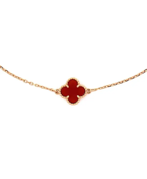 VAN CLEEF & ARPELS Sweet Alhambra Bracelet 18k Rose Gold And Carnelian