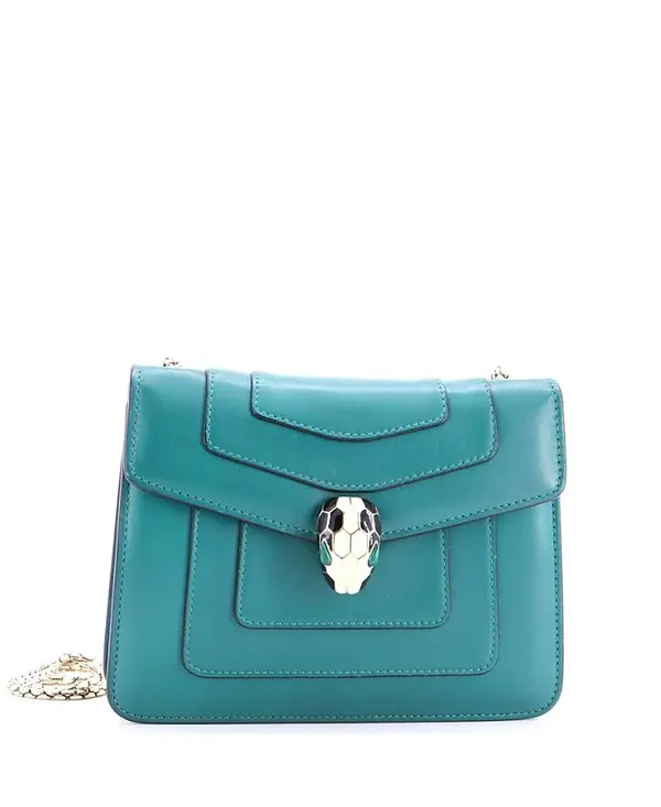 BVLGARI Small Serpenti Forever Square Shoulder Bag Leather