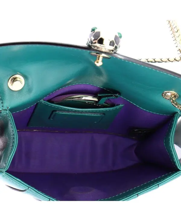 BVLGARI Small Serpenti Forever Square Shoulder Bag Leather