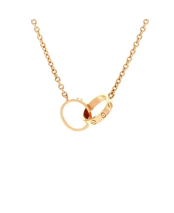 CARTIER Love Interlocking Necklace 18k Rose Gold, 17.25 - Pink