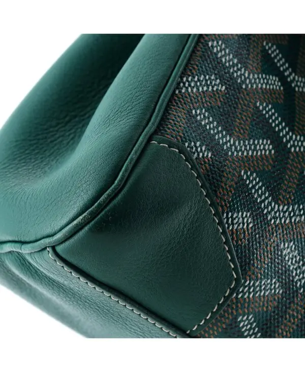 Goyard Structured Saigon Top Handle Bag Coated Canvas With Leather - Green