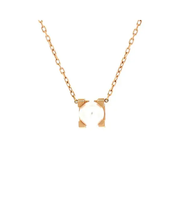 CARTIER C De Necklace In 18k Rose Gold And Pearl - Pink