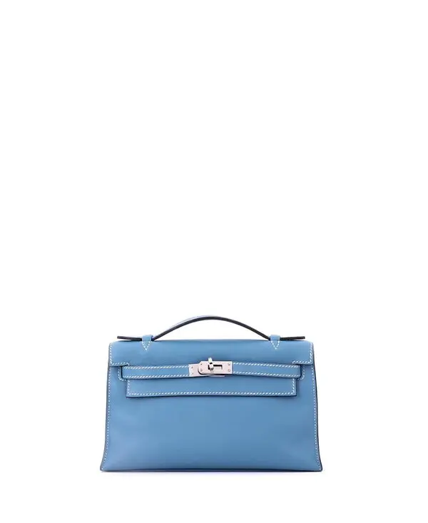 Hermès Kelly Pochette Swift - Blue
