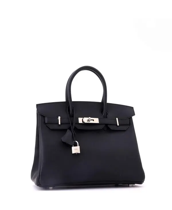 Hermès Birkin 30 Handbag Black Epsom With Palladium Hardware - Noir
