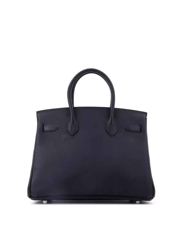 Hermès Birkin 30 Handbag Black Epsom With Palladium Hardware - Noir
