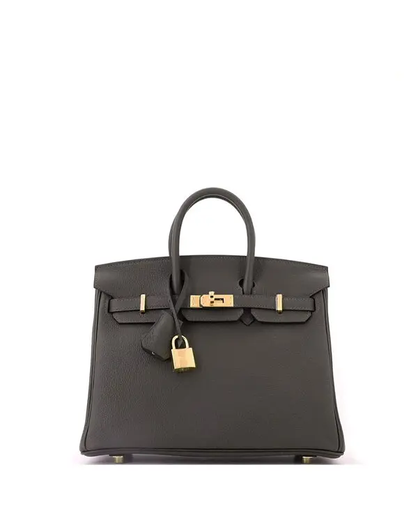 Hermès Birkin 25 Handbag Green Togo With Gold Hardware - Vert Bronze