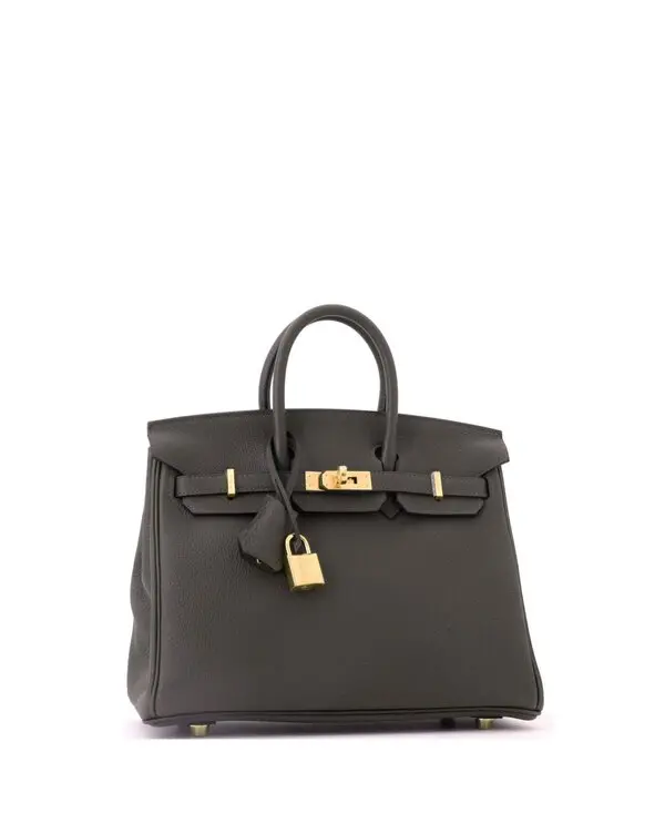Hermès Birkin 25 Handbag Green Togo With Gold Hardware - Vert Bronze