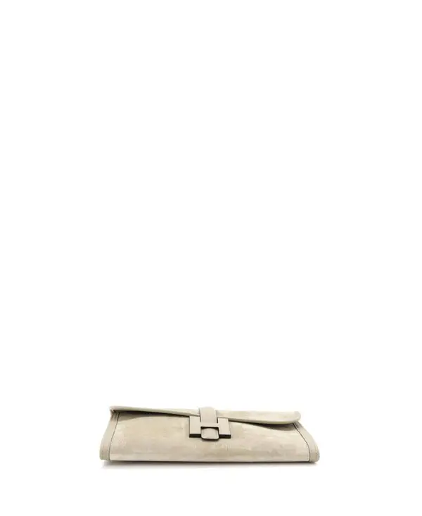 Hermès 29 Jige Elan Clutch Doblis Suede - Green
