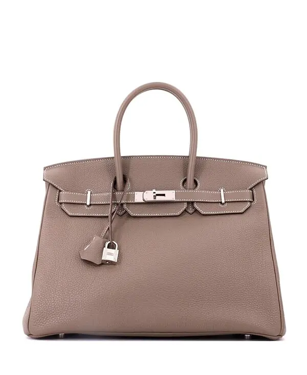 Hermès Birkin 35 Handbag Grey Togo With Palladium Hardware - Etoupe