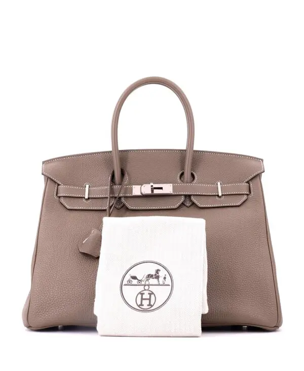 Hermès Birkin 35 Handbag Grey Togo With Palladium Hardware - Etoupe